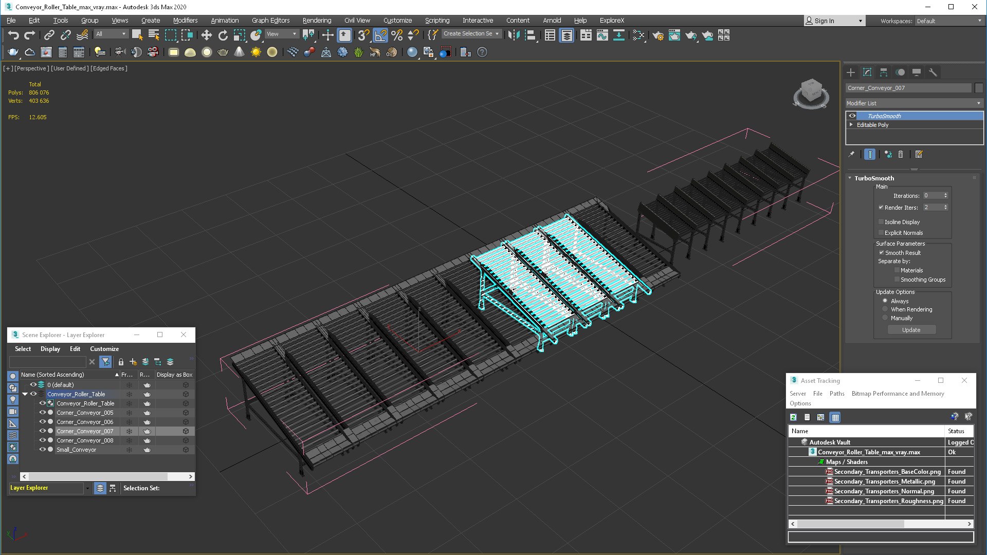 Conveyor Roller Table 3D Model - TurboSquid 2324158