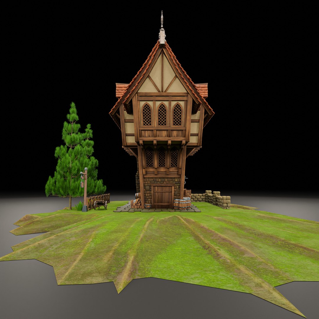 3D STYLIZED MEDIEVAL BUILDING 05 Model - TurboSquid 2145392