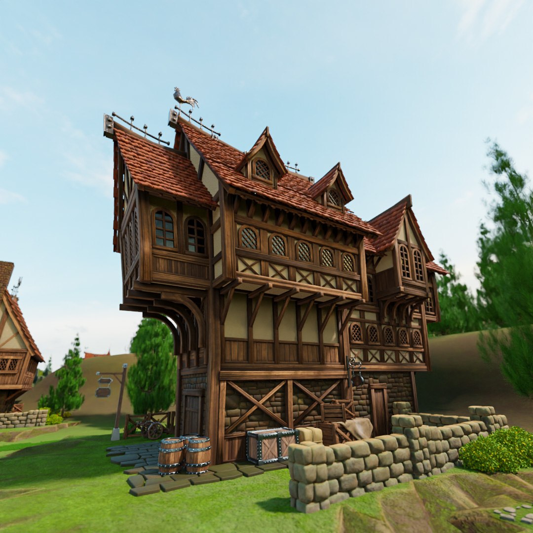 3D STYLIZED MEDIEVAL BUILDING 05 Model - TurboSquid 2145392