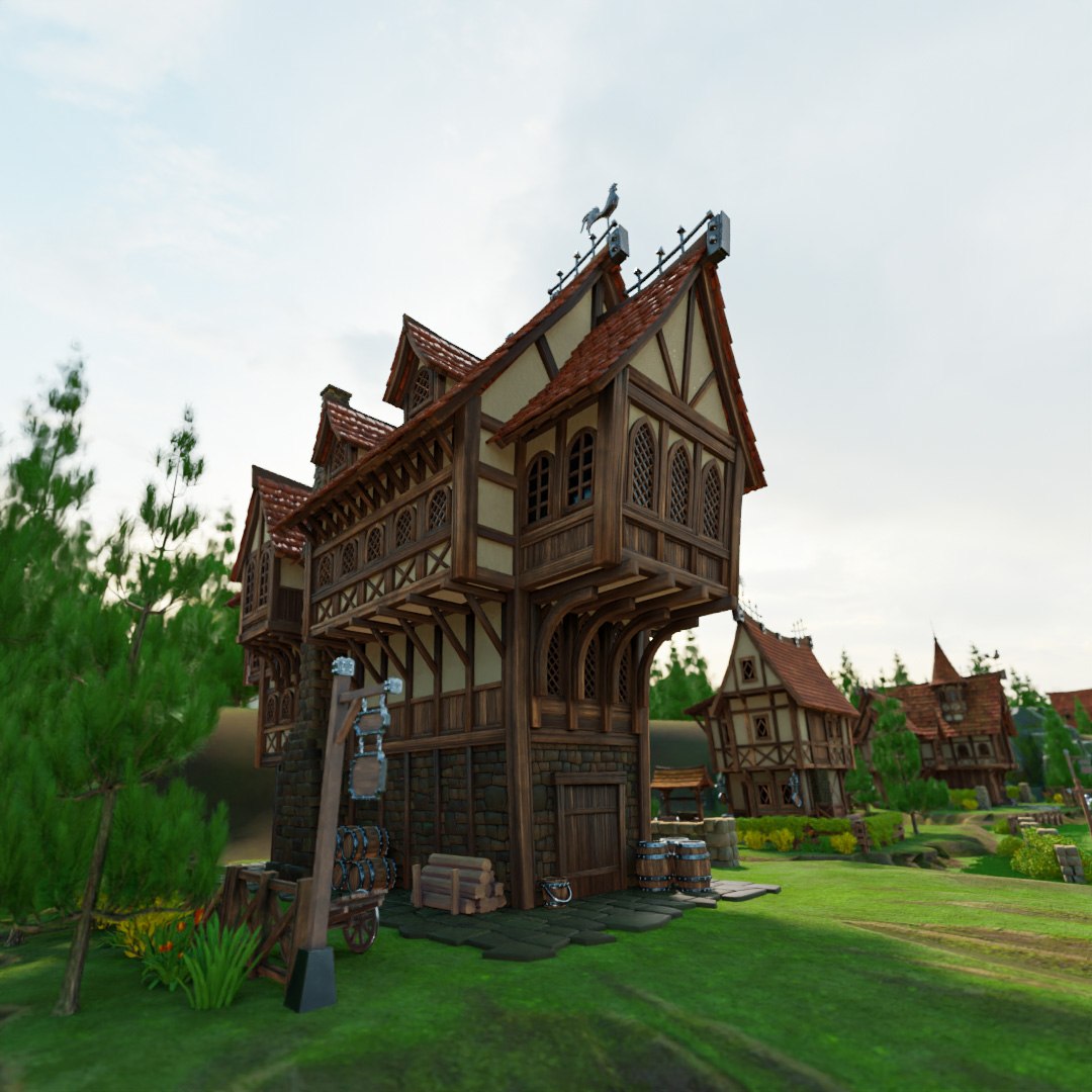 3D STYLIZED MEDIEVAL BUILDING 05 Model - TurboSquid 2145392