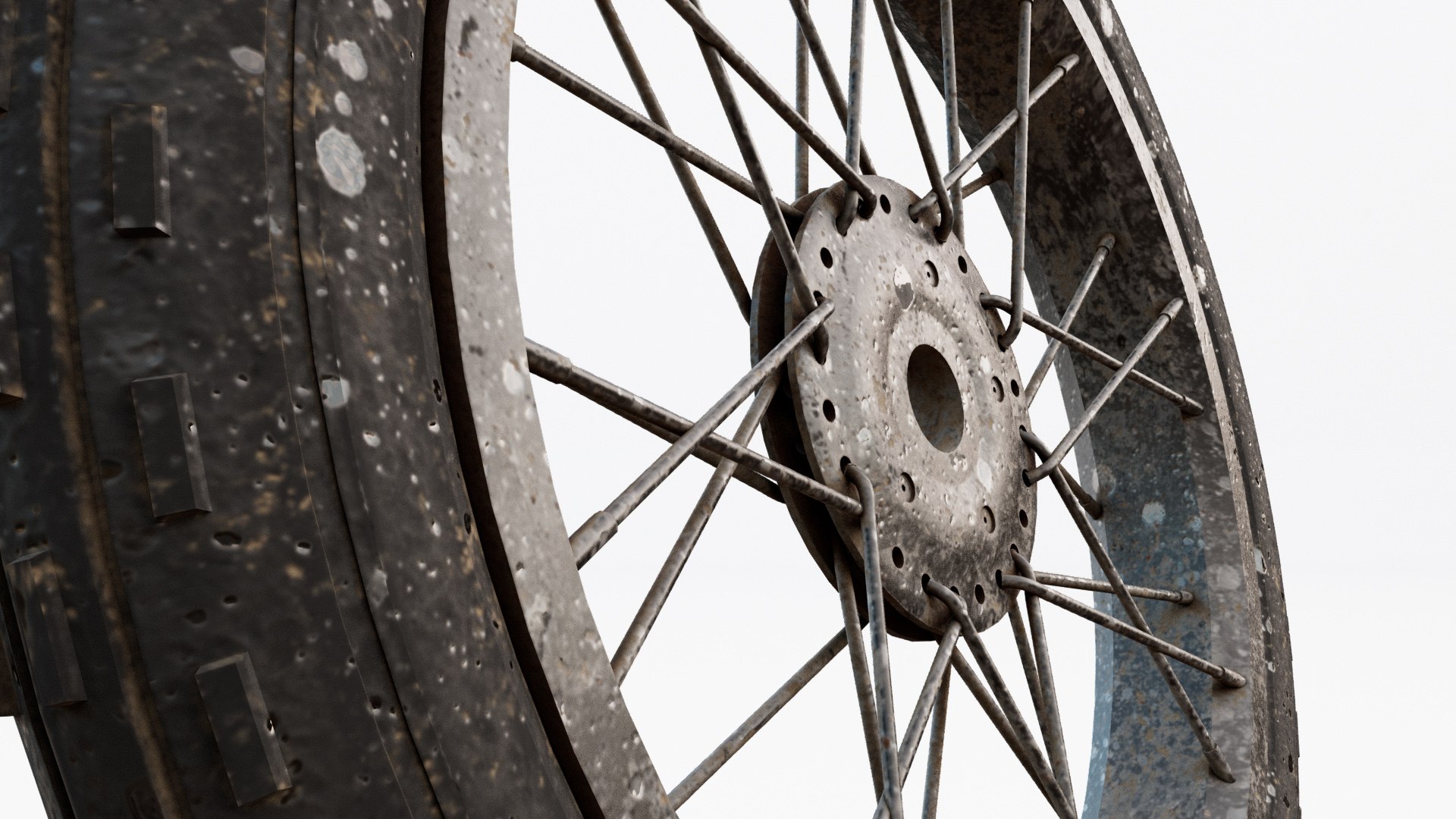 3D Stylized Dirty Motorcycle Spokes Wheel With Texture - TurboSquid 1951292