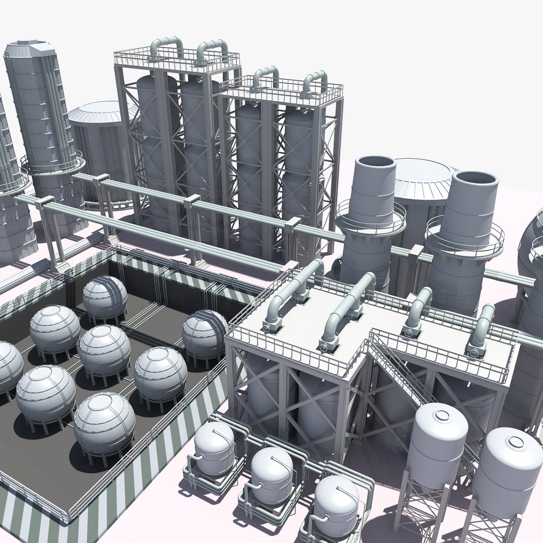 3d model refinery construction