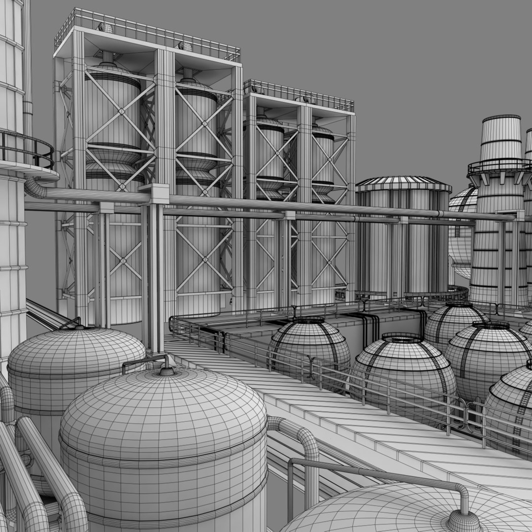 3d model refinery construction