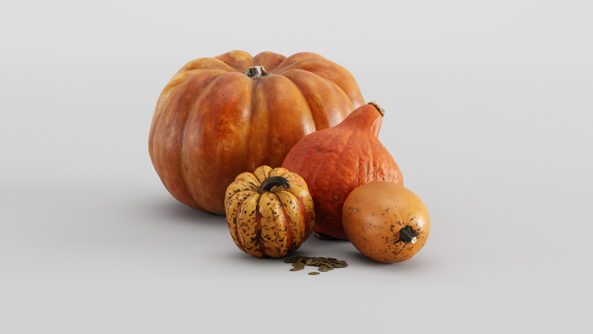3D Pumpkin Set Model - TurboSquid 1800038