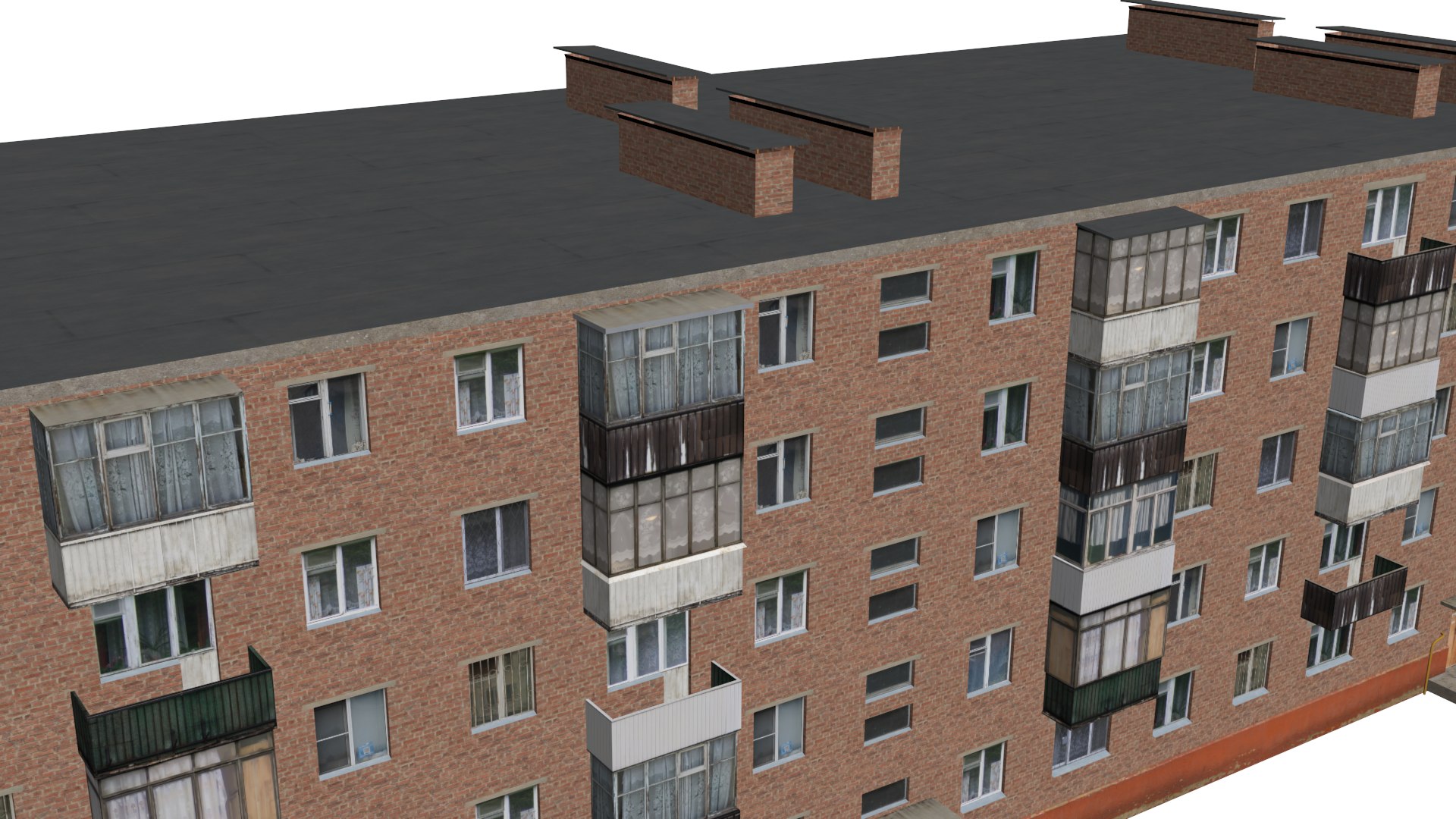 Russian Soviet Brick House 2 3D - TurboSquid 1767984