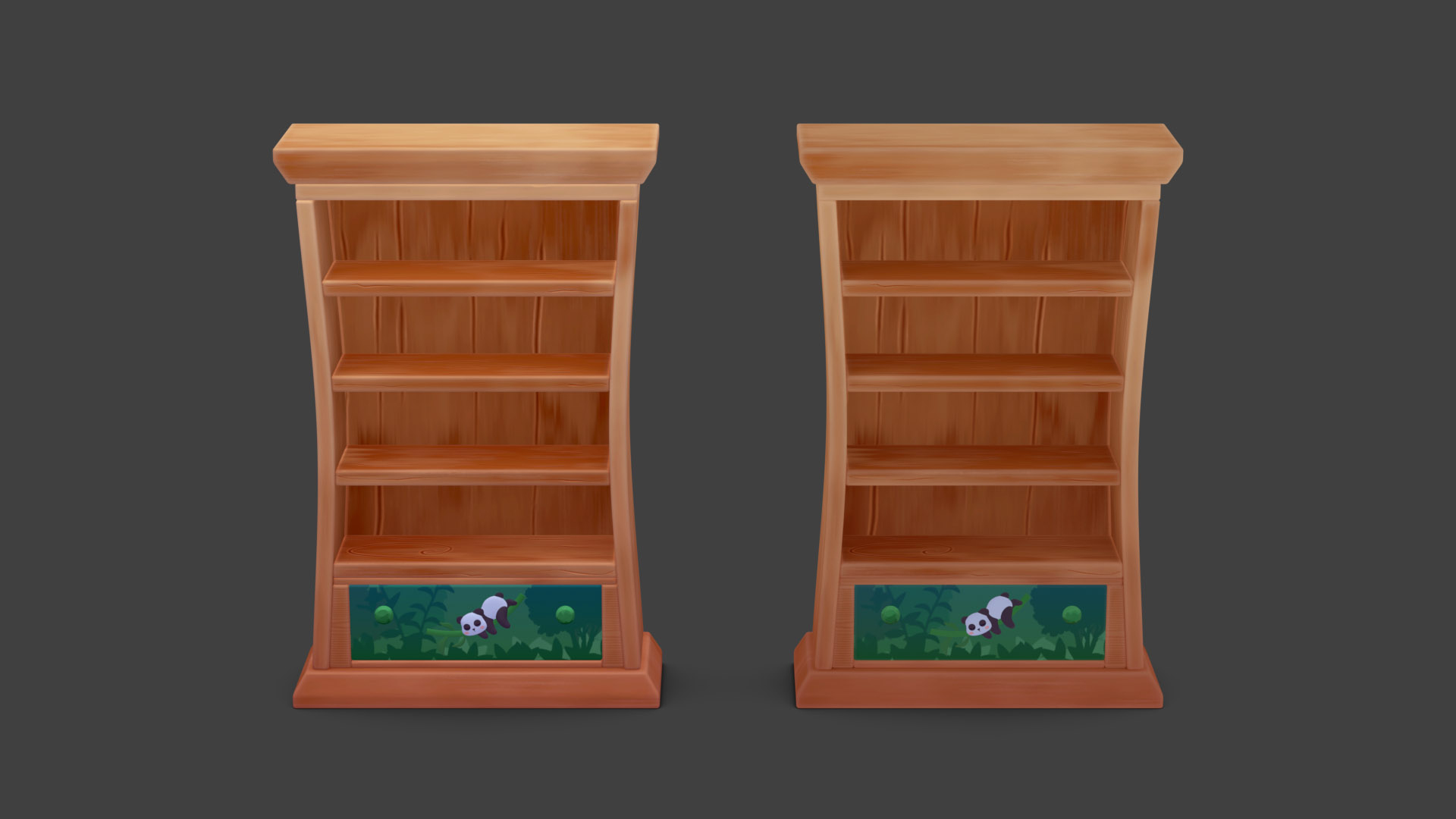 3D Stylized Bookshelf Pack - Flat And Baked Alternative - Cartoon ...