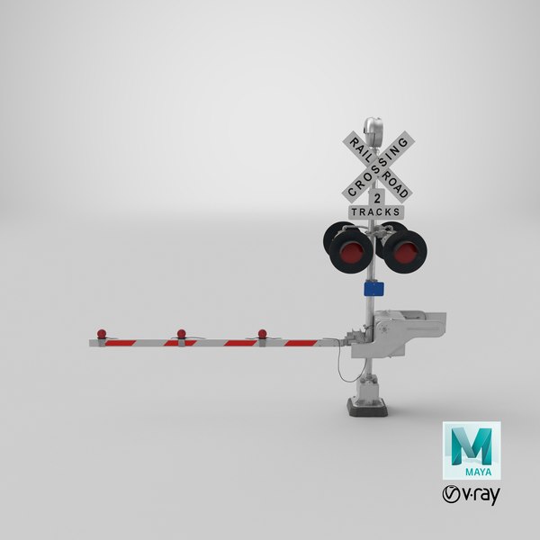 Train track crossing gate model - TurboSquid 1219592