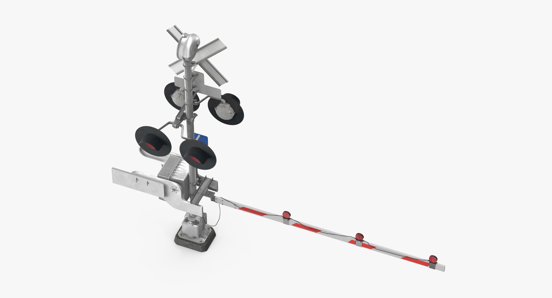 Train track crossing gate model - TurboSquid 1219592