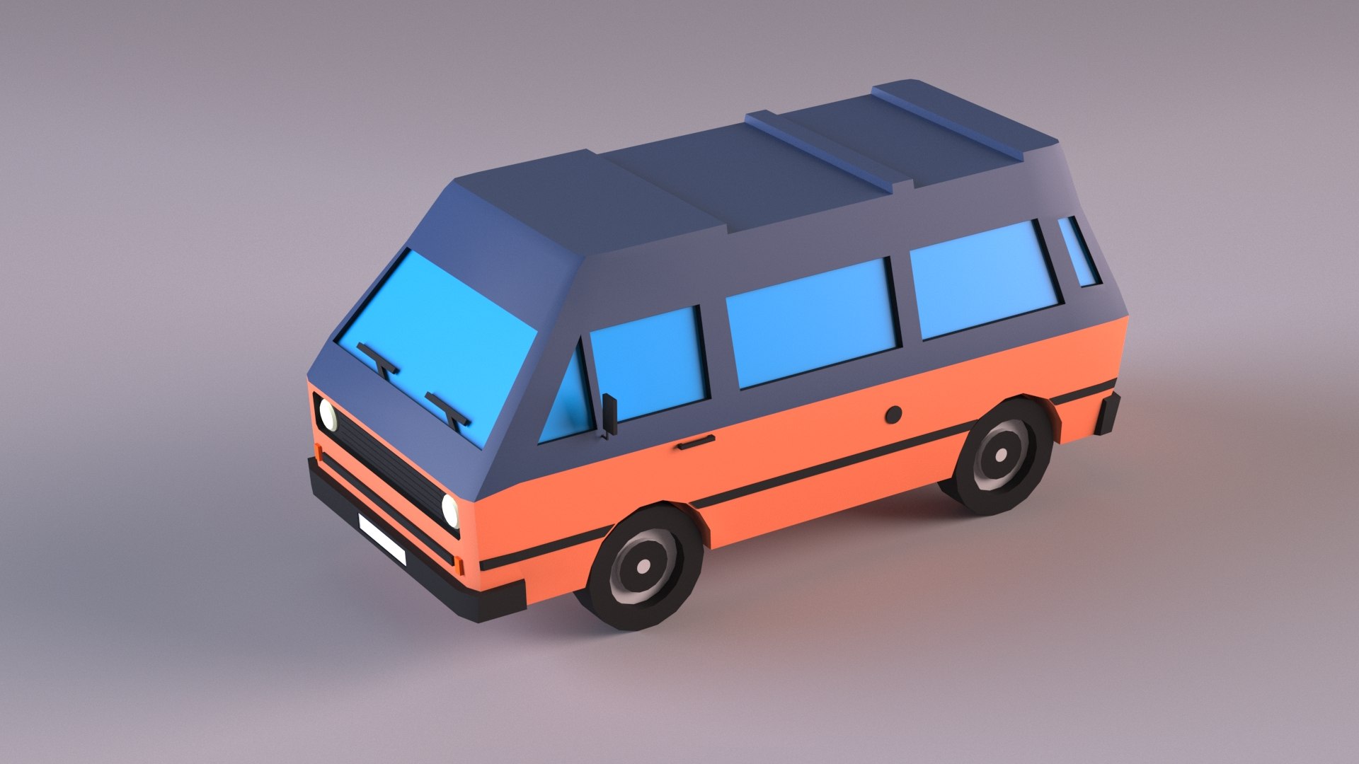 Cartoon Low Poly Camper Van 3D Model - TurboSquid 1800762