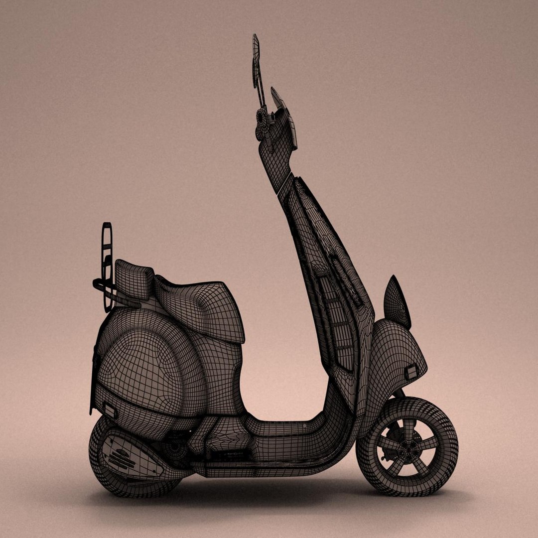 3d vintage scooter model