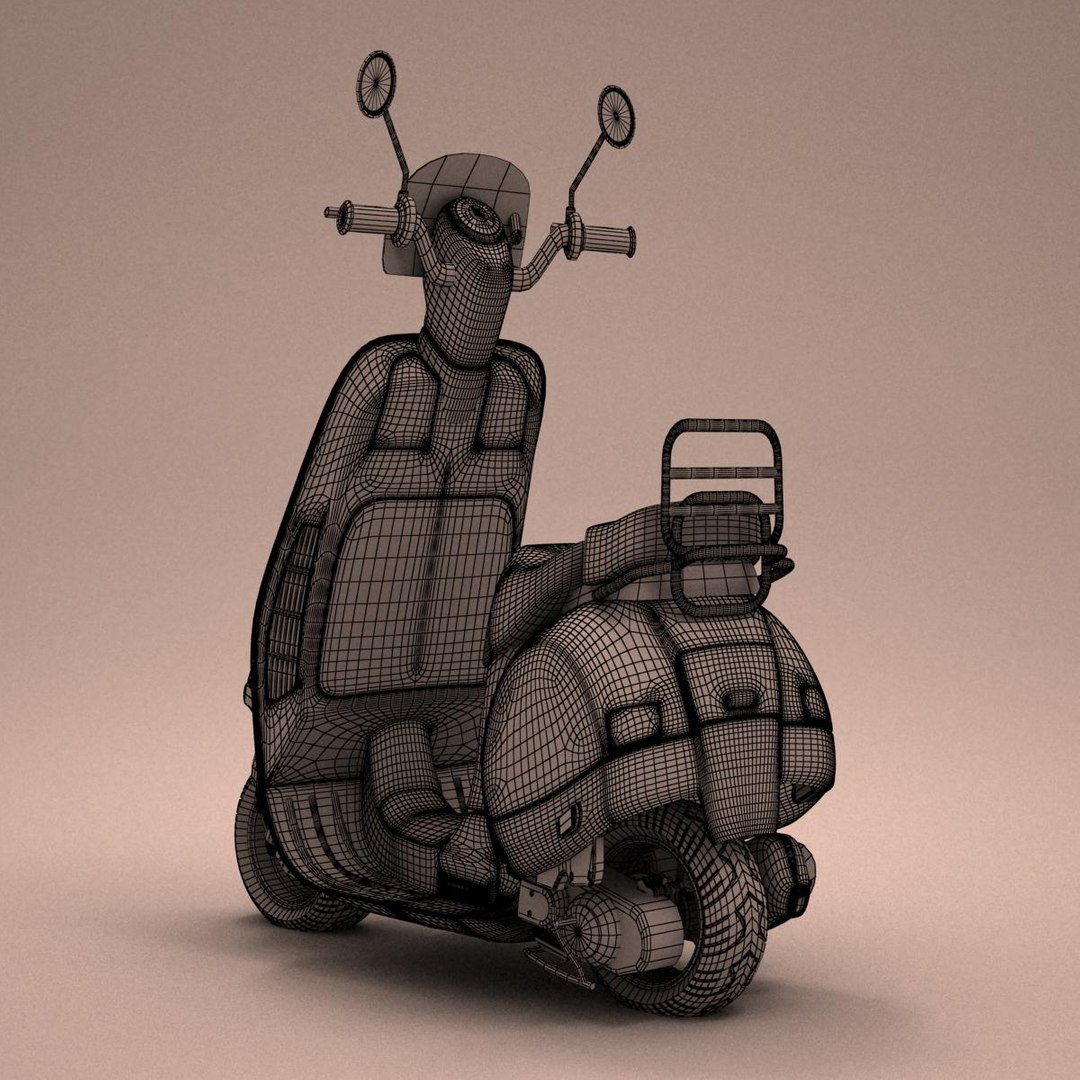 3d vintage scooter model