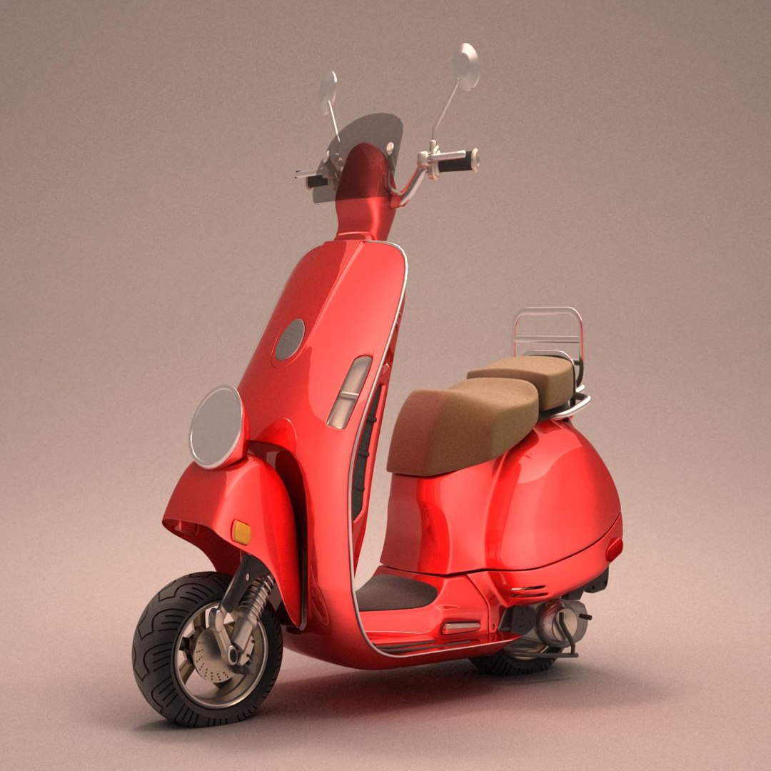 3d vintage scooter model