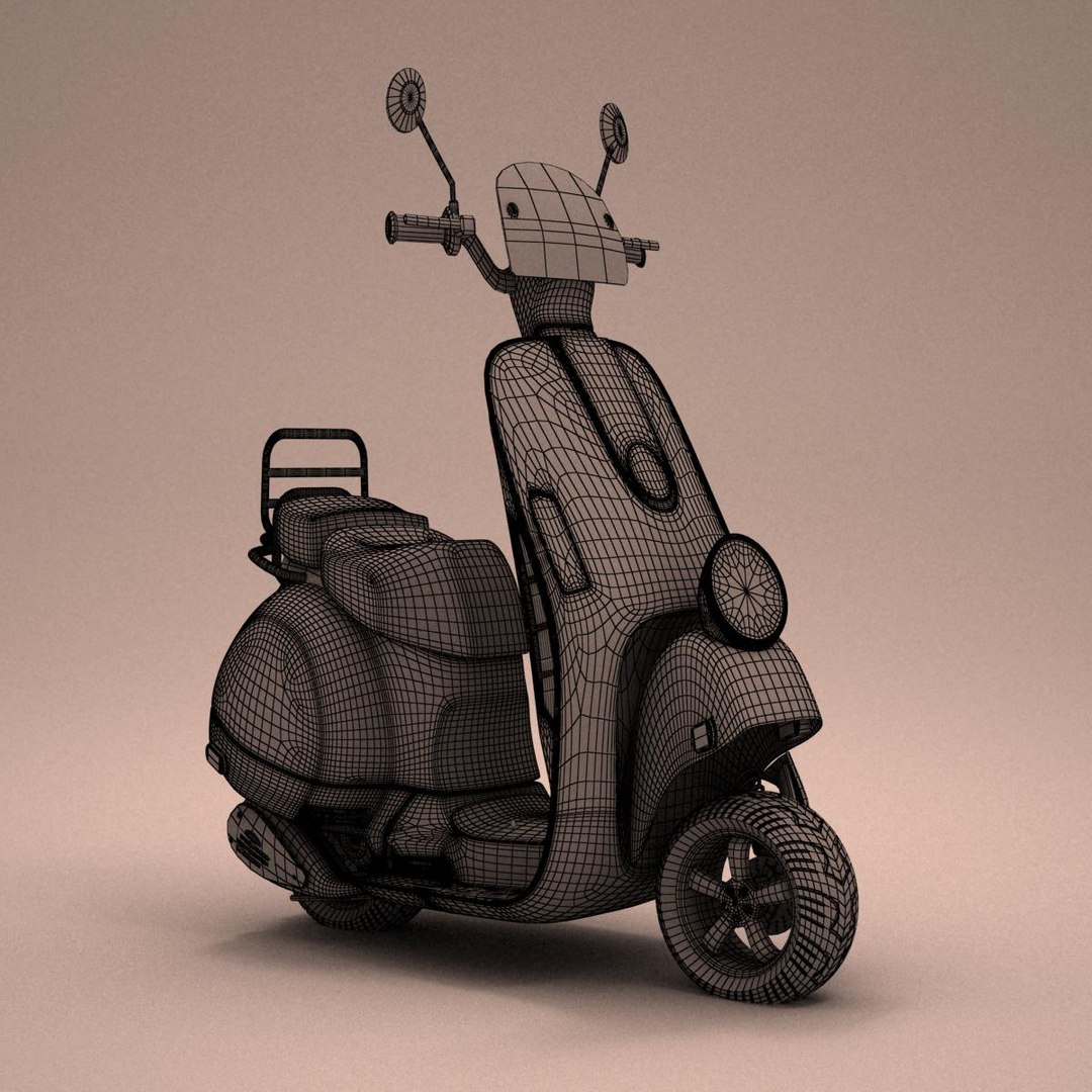 3d vintage scooter model