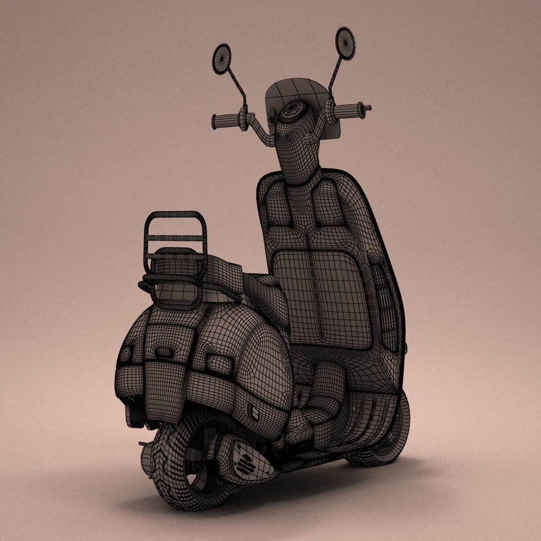 3d vintage scooter model
