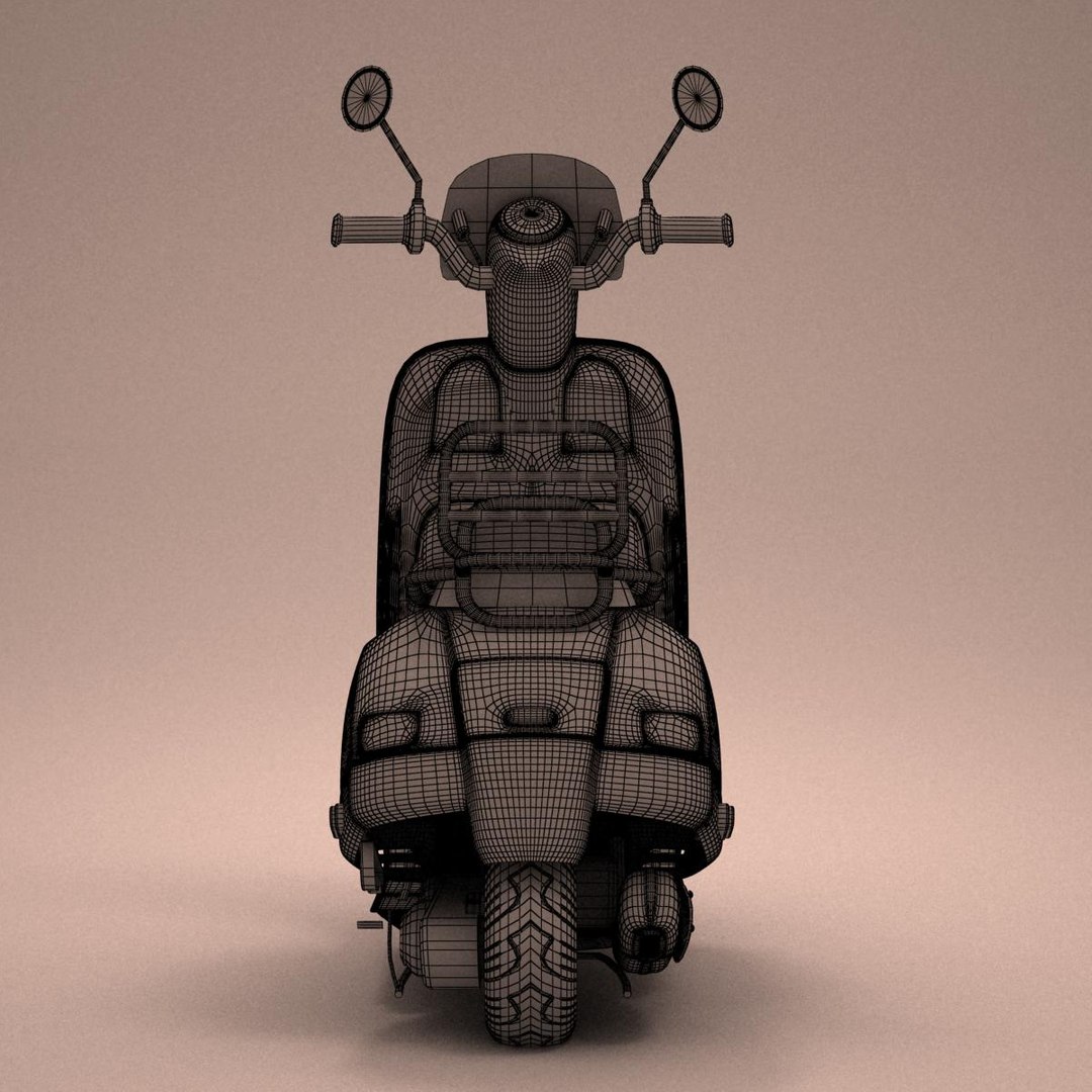 3d vintage scooter model