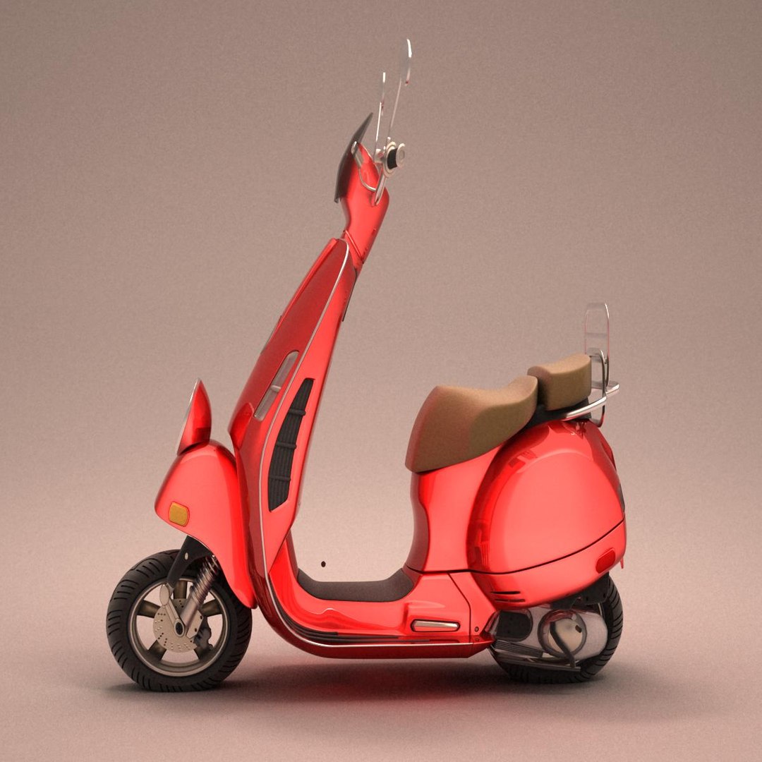 3d vintage scooter model