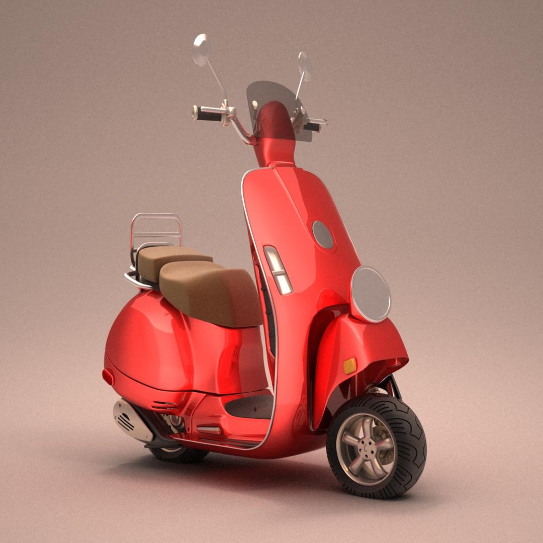 3d vintage scooter model