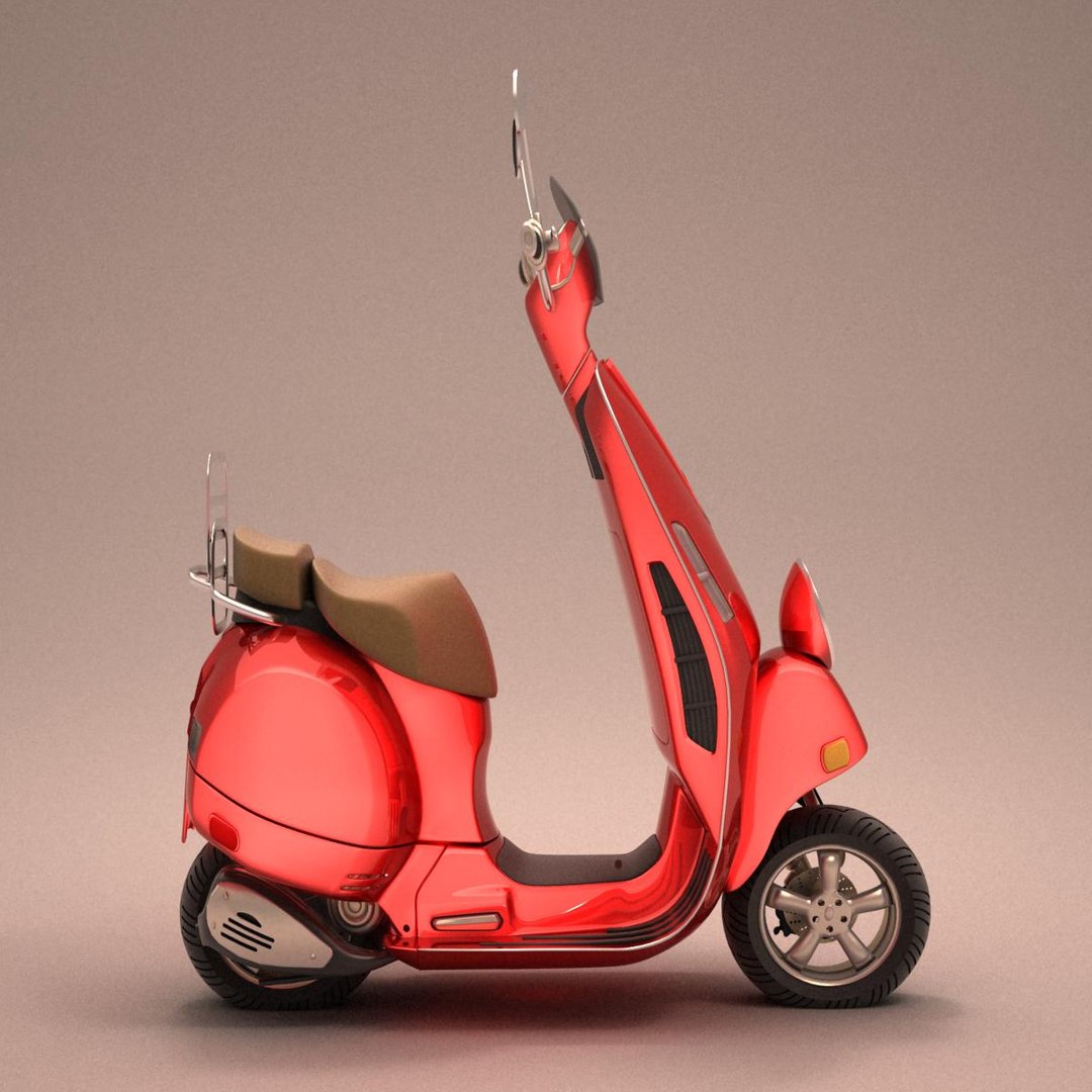 3d vintage scooter model