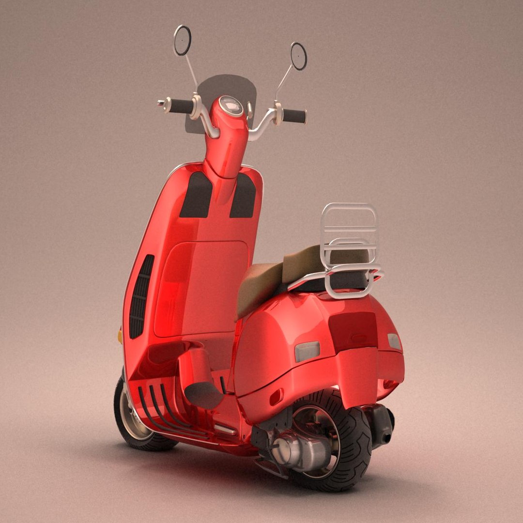 3d vintage scooter model