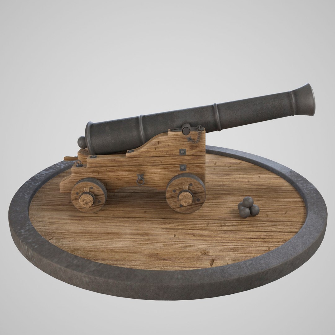 Medieval Vessel Ship Cannon 3d Model