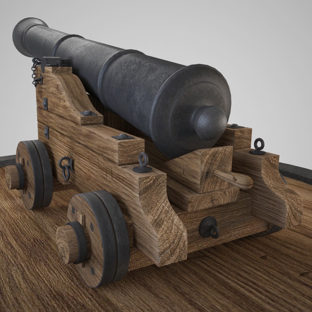 Medieval Vessel Ship Cannon 3d Model