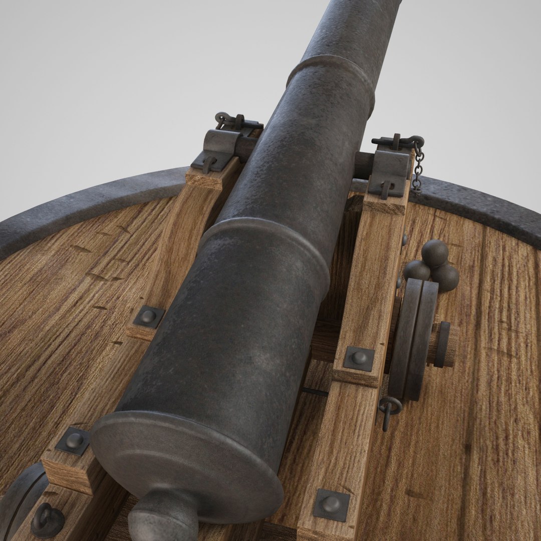 Medieval Vessel Ship Cannon 3d Model