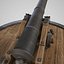 Medieval Vessel Ship Cannon 3d Model