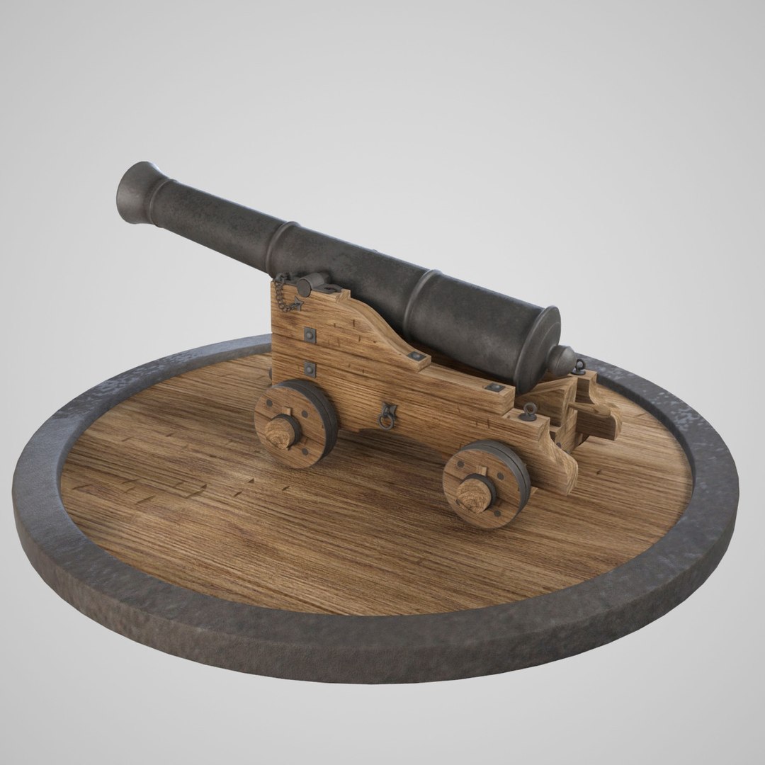 Medieval Vessel Ship Cannon 3d Model