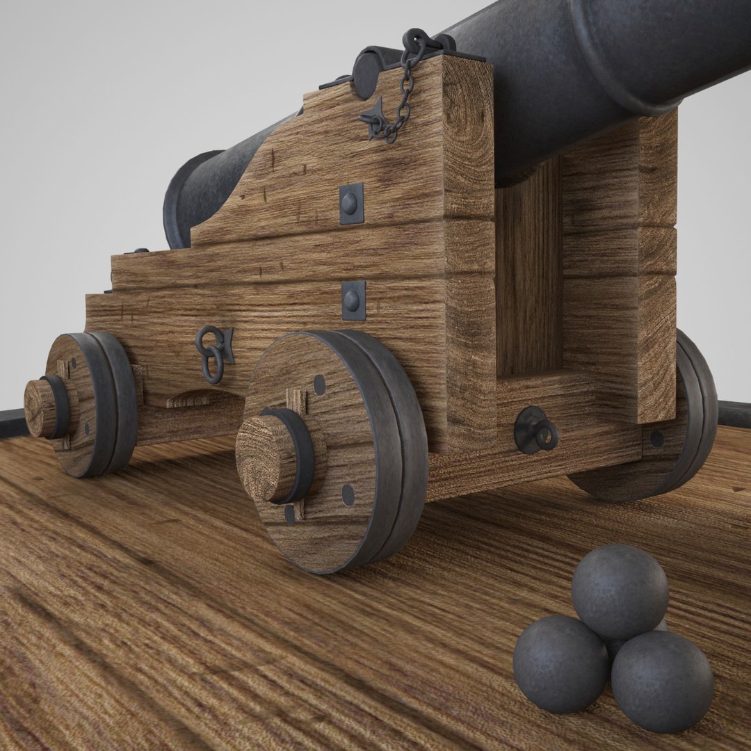 Medieval Vessel Ship Cannon 3d Model