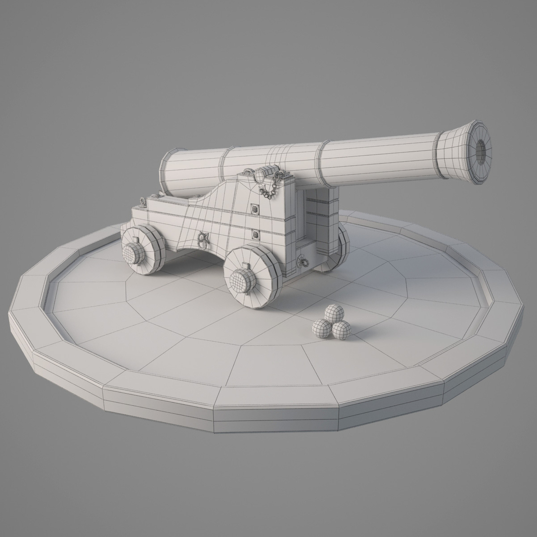 Medieval Vessel Ship Cannon 3d Model