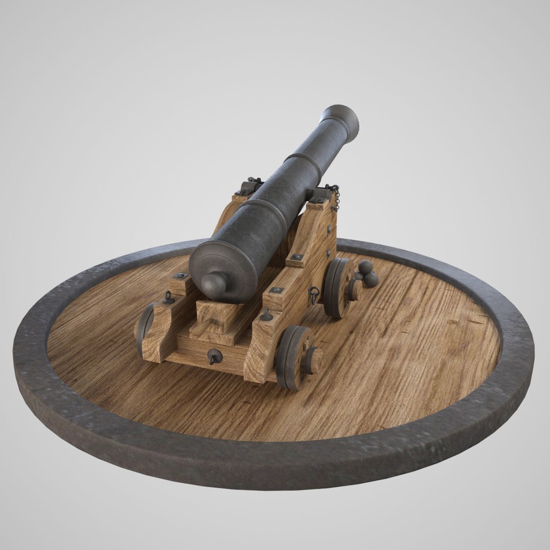 Medieval Vessel Ship Cannon 3d Model