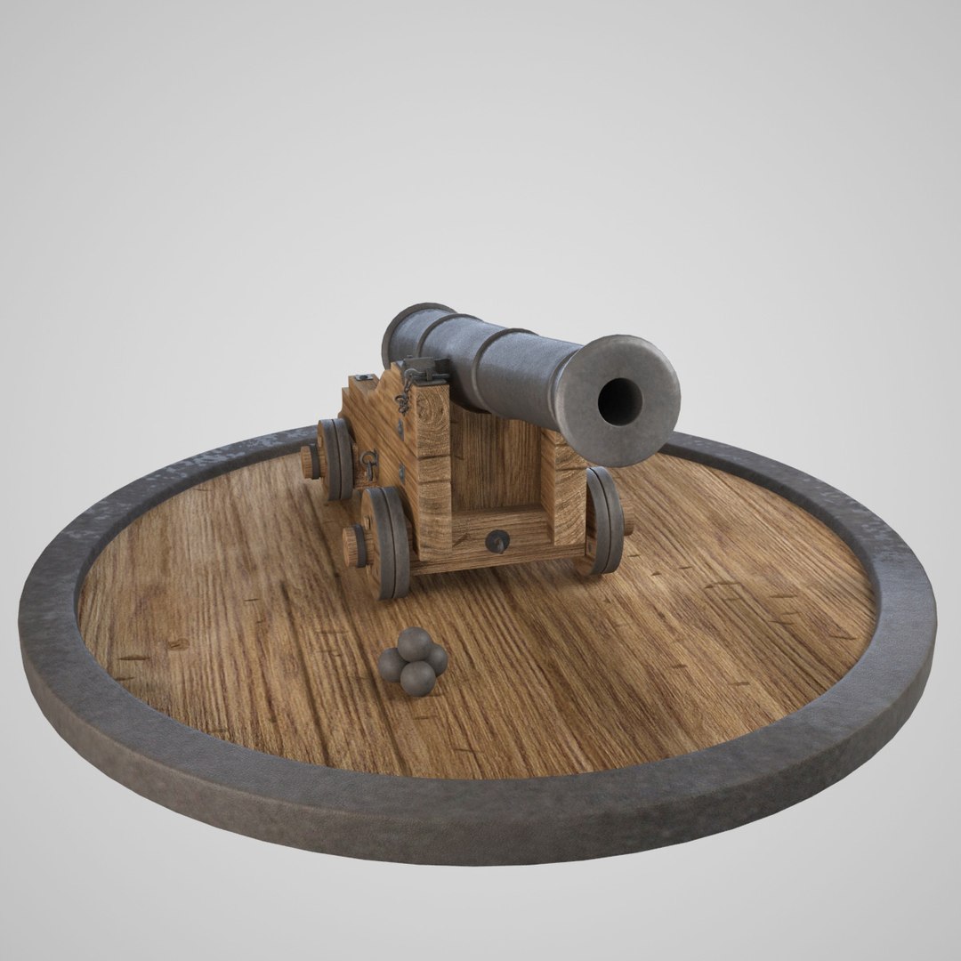 Medieval Vessel Ship Cannon 3d Model