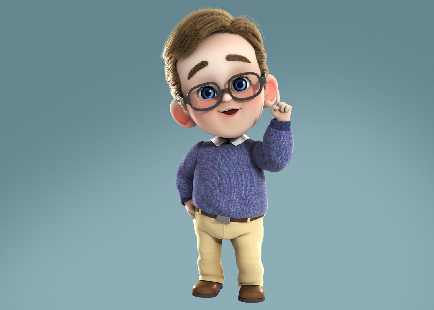 3D Cartoon Smart Boy Rigged Model - TurboSquid 1520575