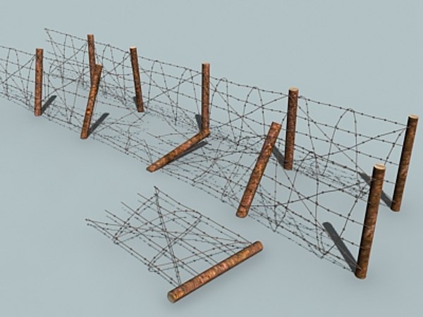 3d barbed wire obstacles model