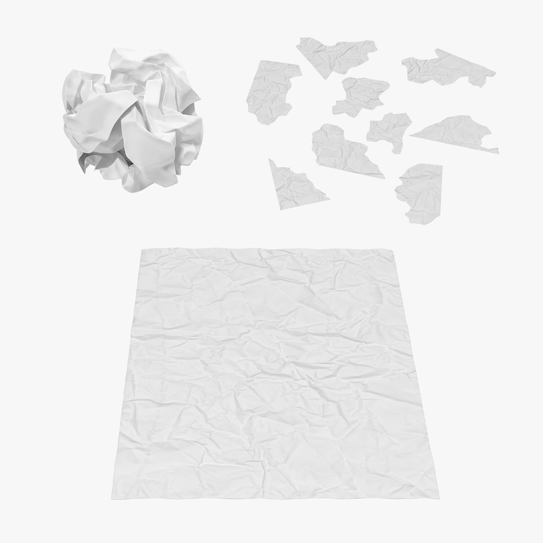 Crumpled paper 3D model - TurboSquid 1525552