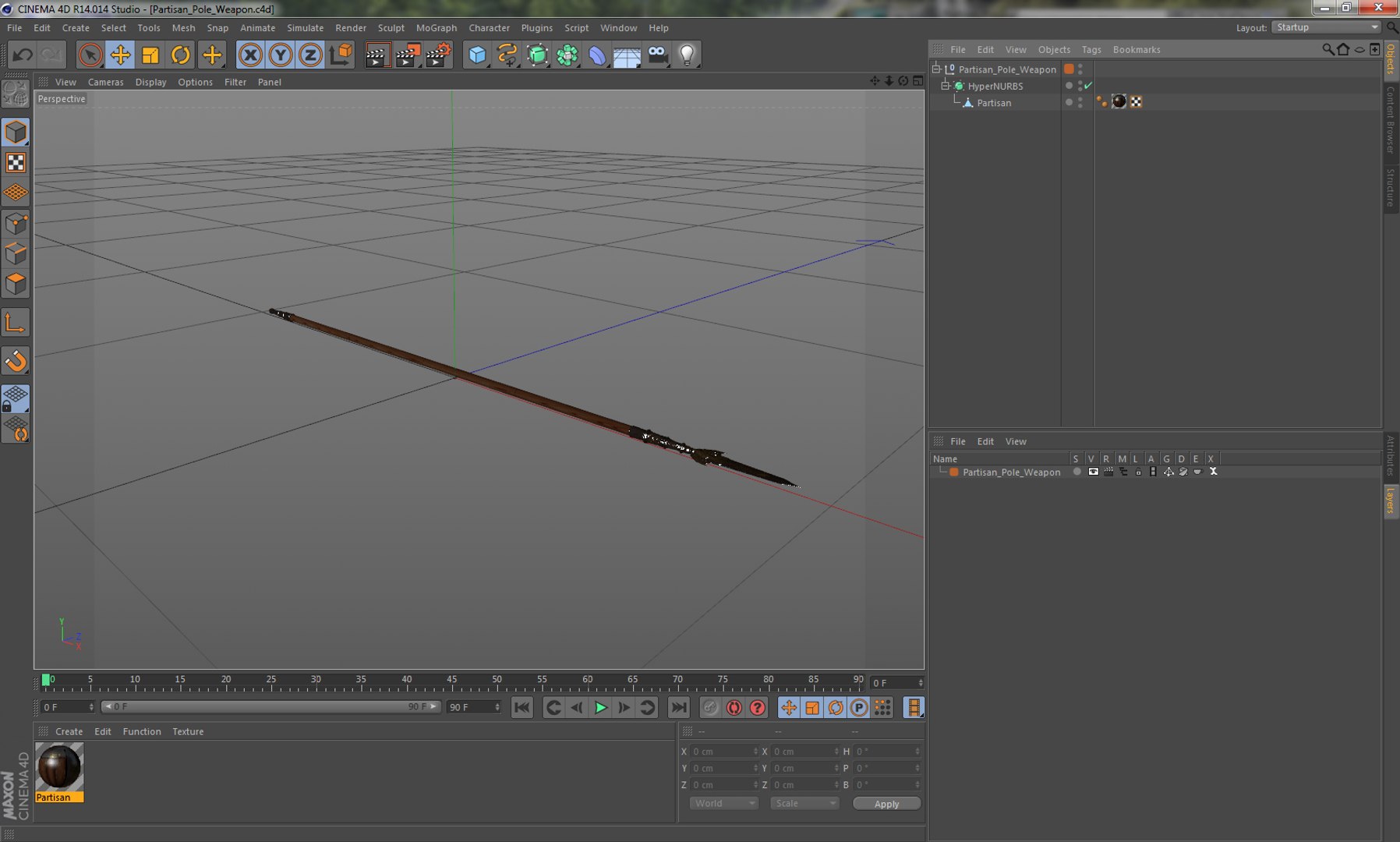 C4d Partisan Pole Weapon
