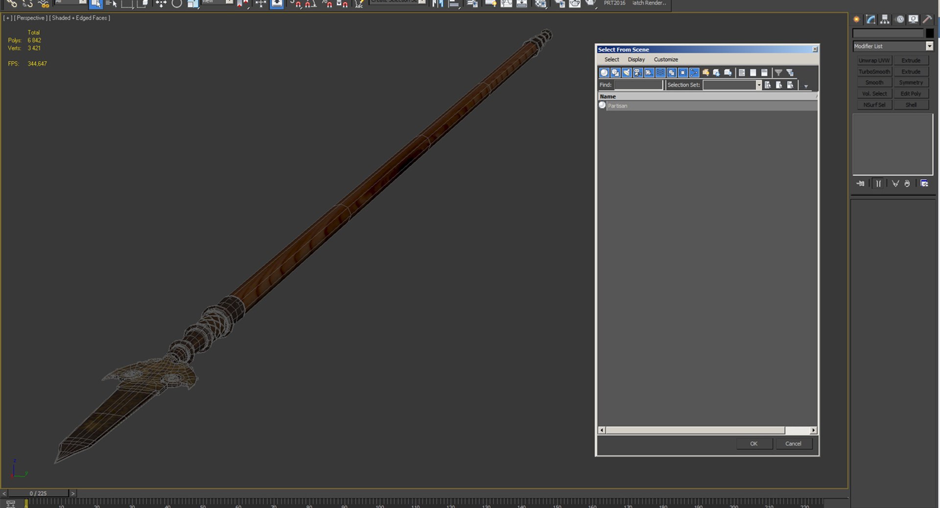 C4d Partisan Pole Weapon