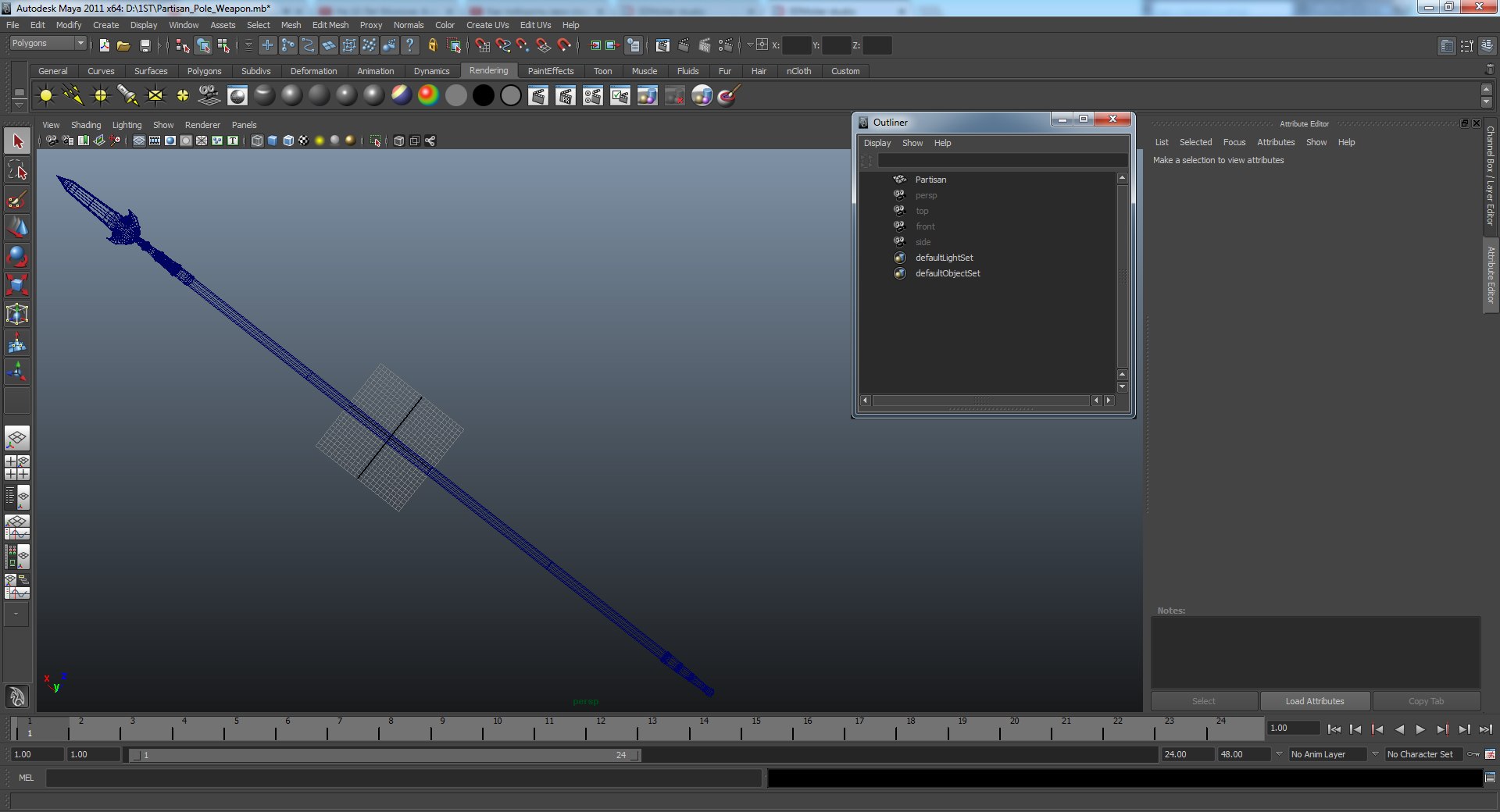 C4d Partisan Pole Weapon