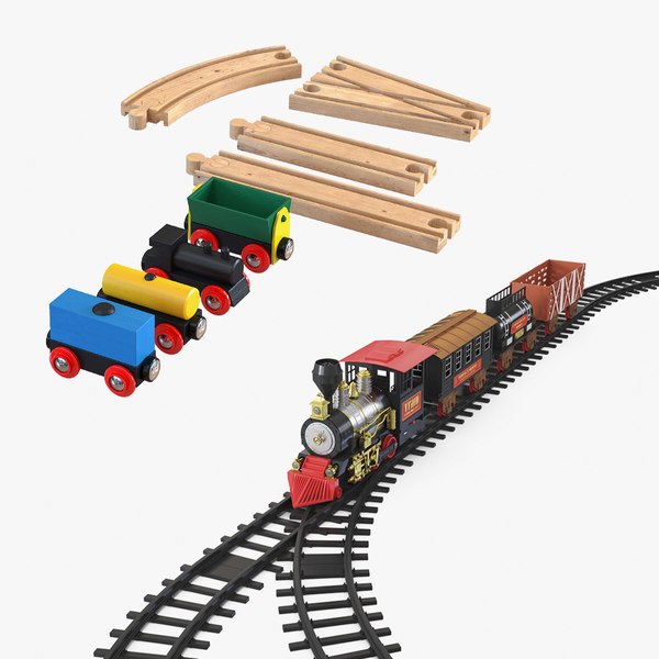 wooden toy train track 3d c4d