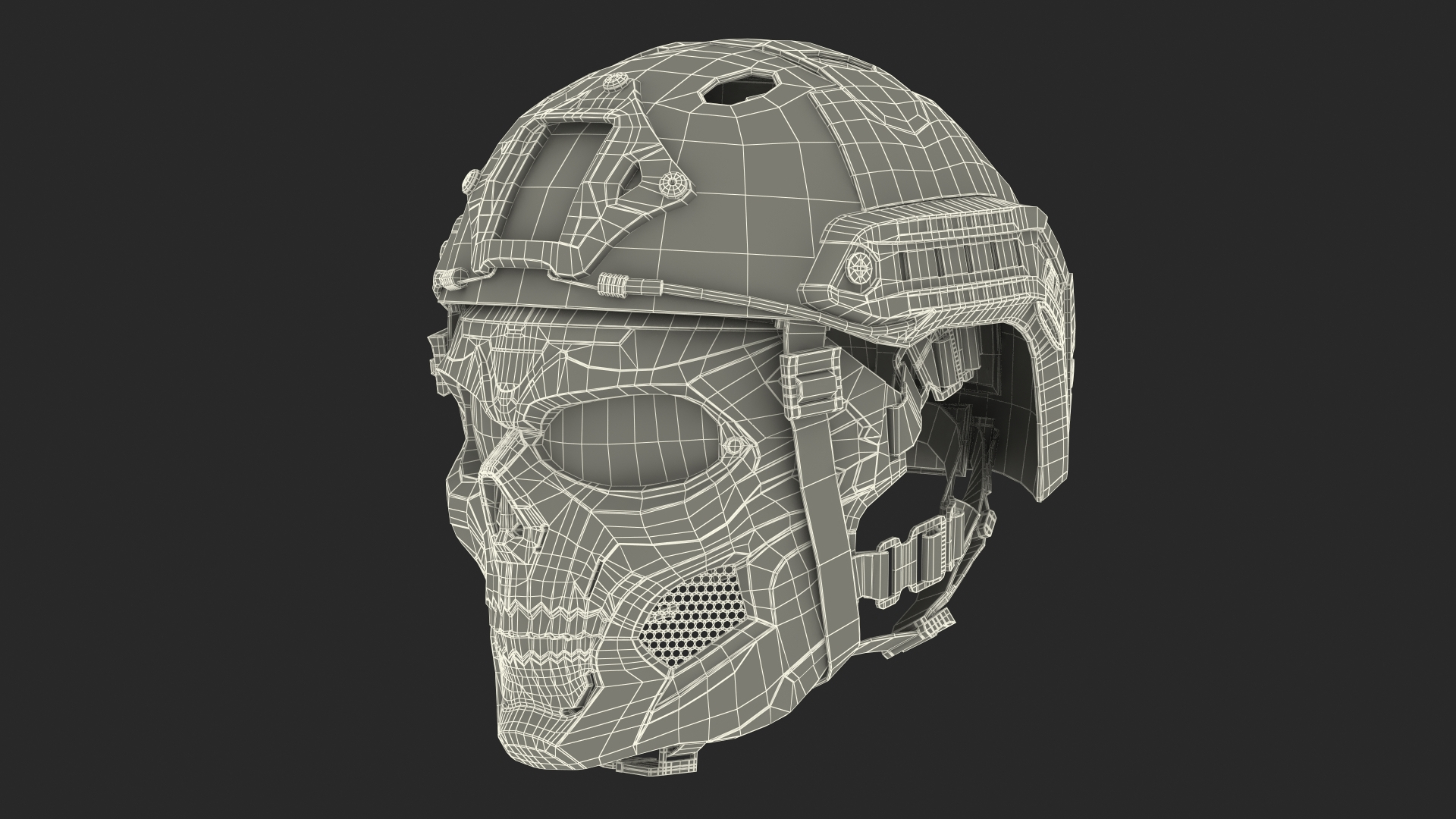 3D Black Airsoft Tactical Helmet and Mask model - TurboSquid 2108544