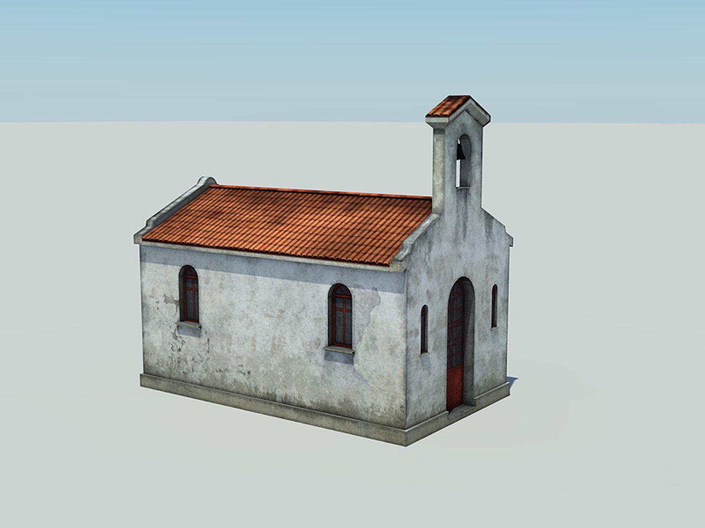 3d Model Of Low-poly Small Church Building