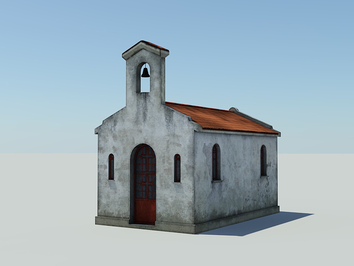 3d Model Of Low-poly Small Church Building