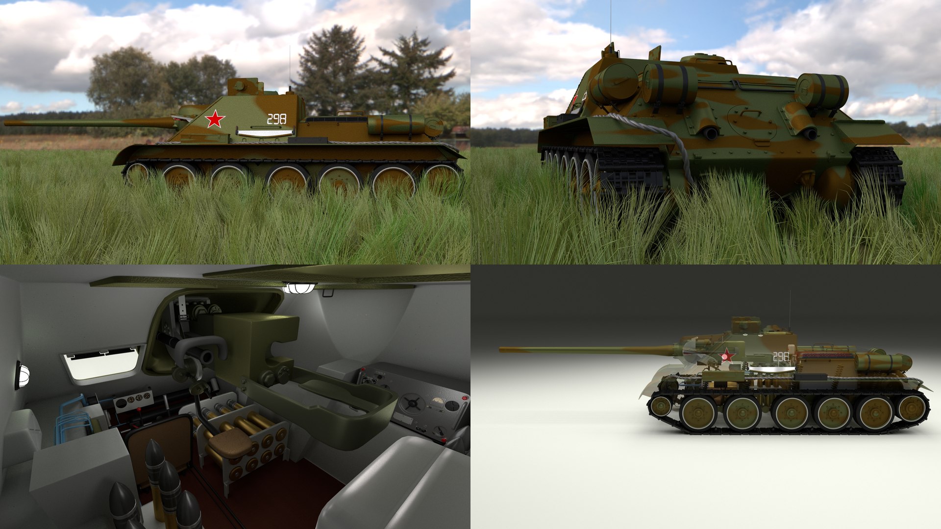 Soviet Tank Interior Engine 3d Obj
