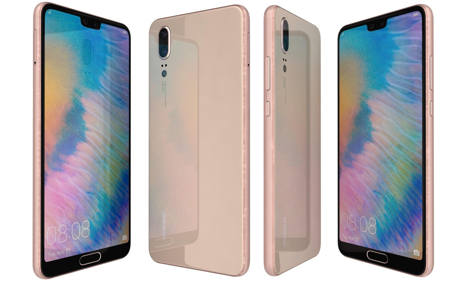 3D Huawei P20 Pink Gold Model - TurboSquid 1277554