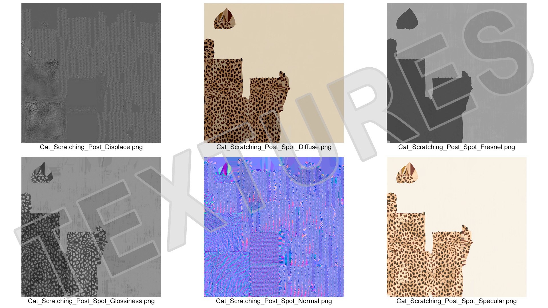 Cat Scratching Post Cheetah Spots 3D Model - TurboSquid 1800482