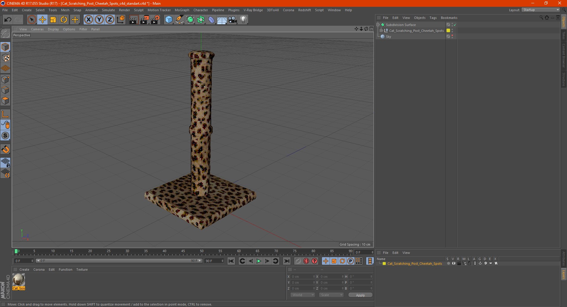 Cat Scratching Post Cheetah Spots 3D Model - TurboSquid 1800482