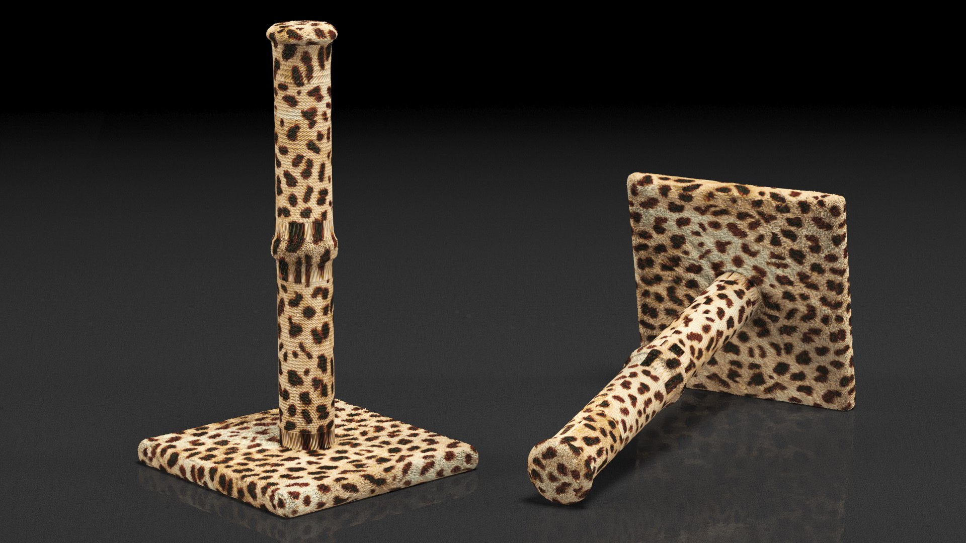 Cat Scratching Post Cheetah Spots 3D Model - TurboSquid 1800482