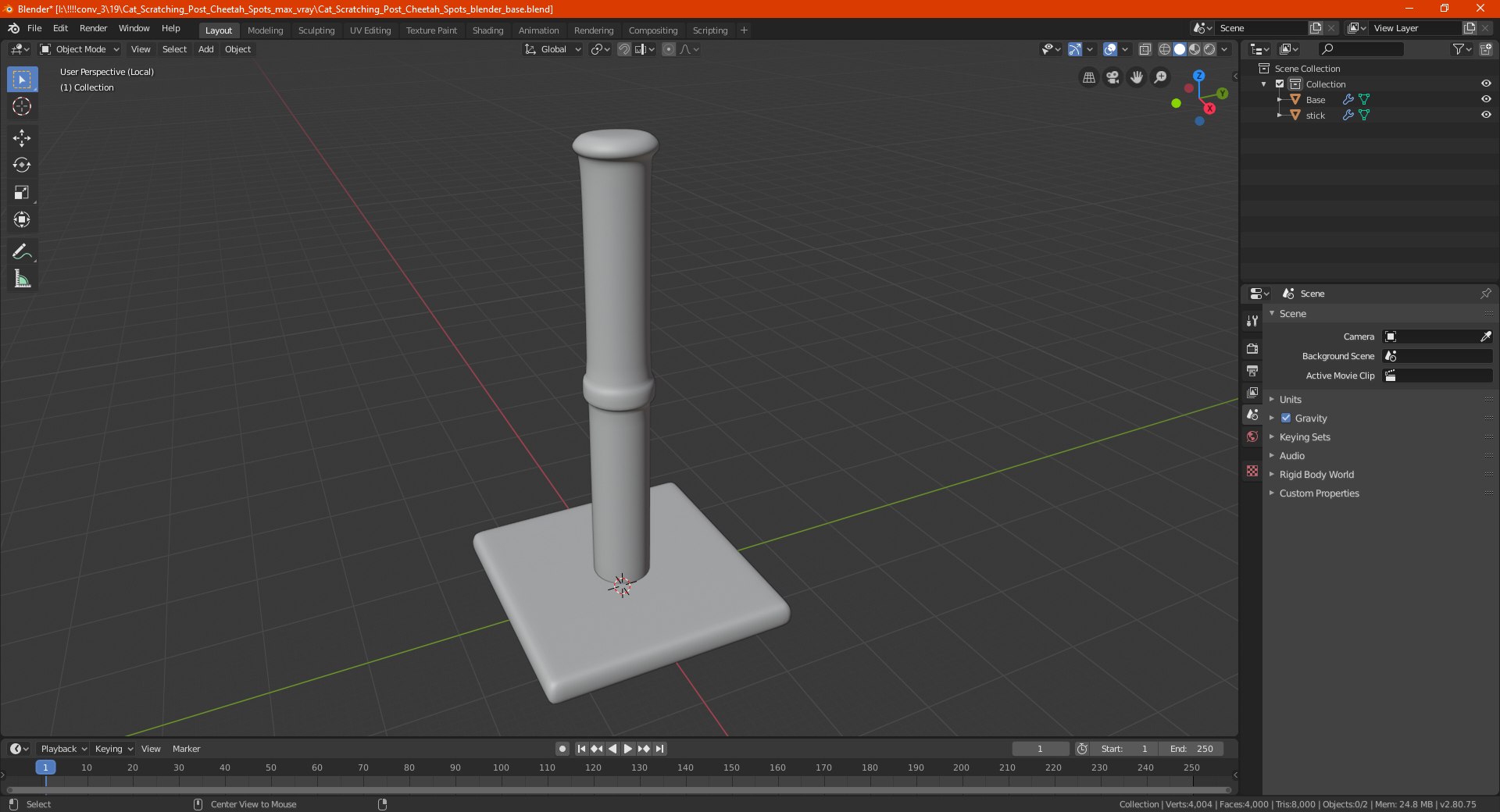 Cat Scratching Post Cheetah Spots 3D Model - TurboSquid 1800482
