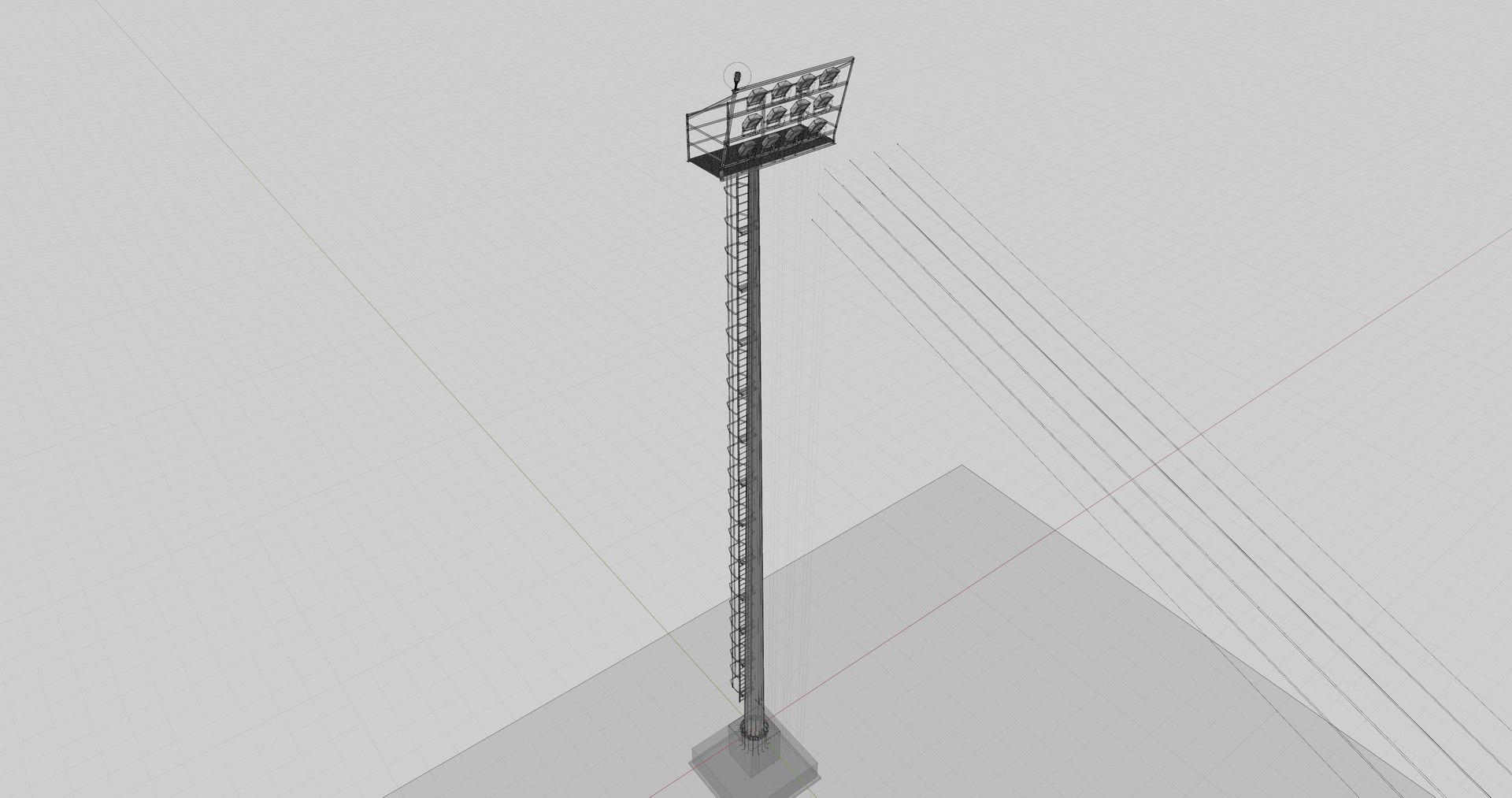 3D model 20 Meter Polygonal Projector Pole - TurboSquid 2064149