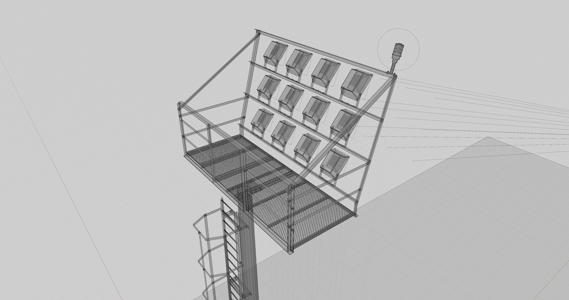3D model 20 Meter Polygonal Projector Pole - TurboSquid 2064149